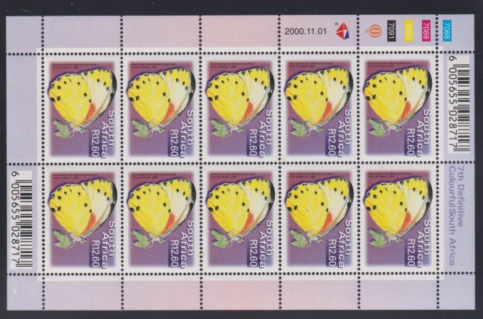 RSA 2000-11-01 7th DEFIN R12,60 COMPLETE SHEET – EASTGATE Stamps