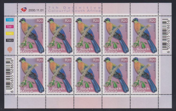 RSA 2000-11-01 7th DEFIN R20 COMPLETE SHEET – EASTGATE Stamps