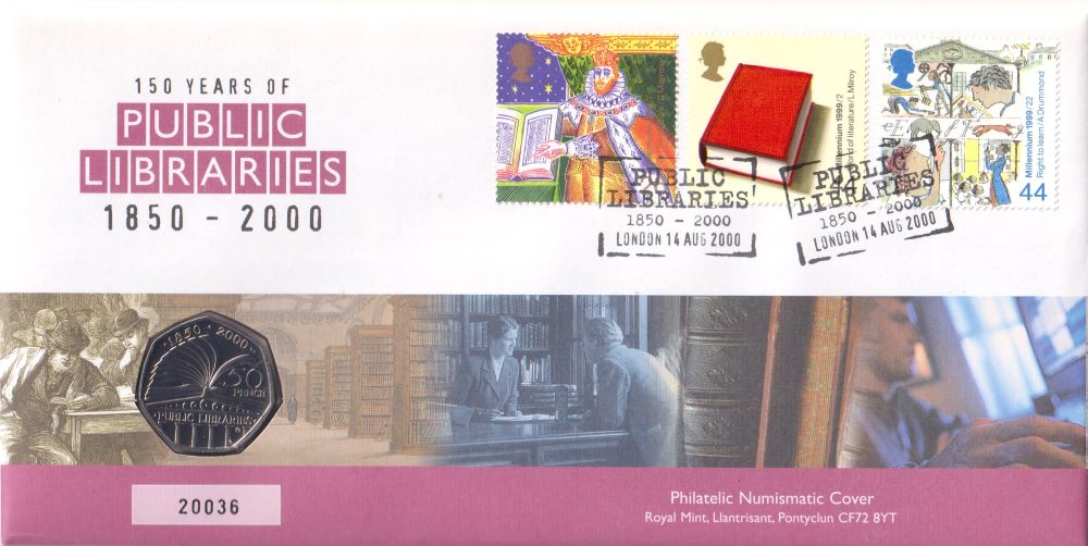150 Years of Public Libraries - Philatelic Numismatic Cover – EASTGATE ...